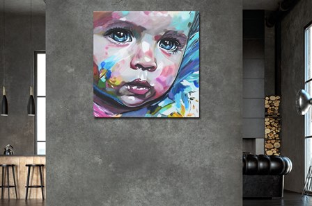 Buy art - Colorful abstract child's face in pop art style
