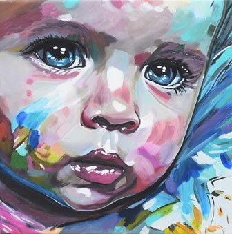 Buy art - Colorful abstract child's face in pop art style