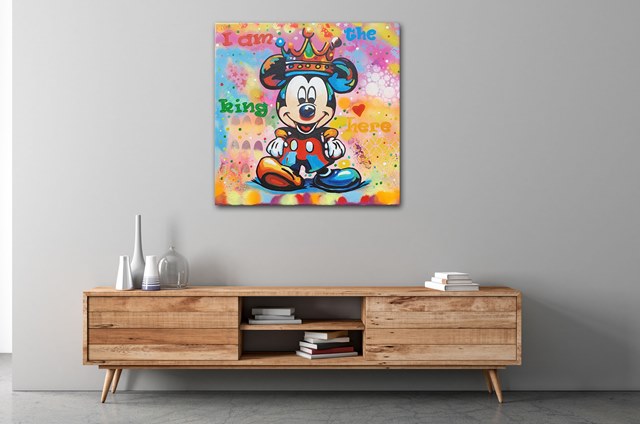Kunst kaufen- Pop Art Gemälde: Mickey Mouse als König