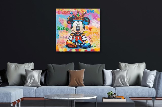 Kunst kaufen- Pop Art Gemälde: Mickey Mouse als König
