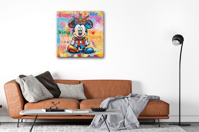 Kunst kaufen- Pop Art Gemälde: Mickey Mouse als König